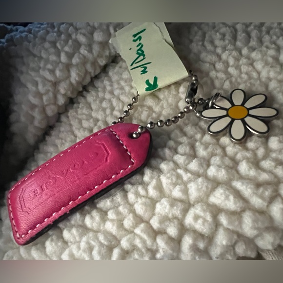 Coach | Accessories | Coach Daisy Poppy Flower Pink Leather Key Fob Bag ...